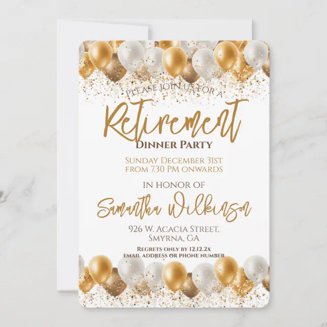 Retirement Dinner Party Invitation | Zazzle
