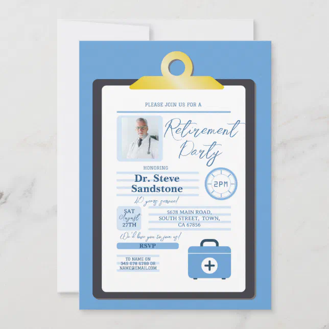 Retirement Doctor Prescription Pad Form Party Dr Invitation | Zazzle