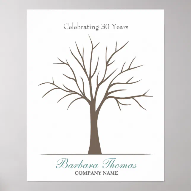 Retirement Fingerprint Tree Poster | Zazzle