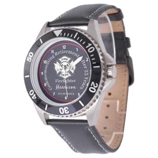 Retirement Firefighters Keepsake Commemorative Wat Watch | Zazzle
