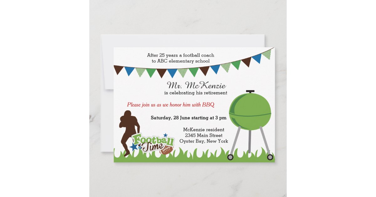 Retirement football coach invitation | Zazzle