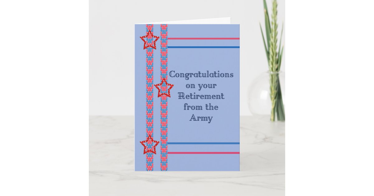 Retirement from the Army Congratulations Card | Zazzle.com