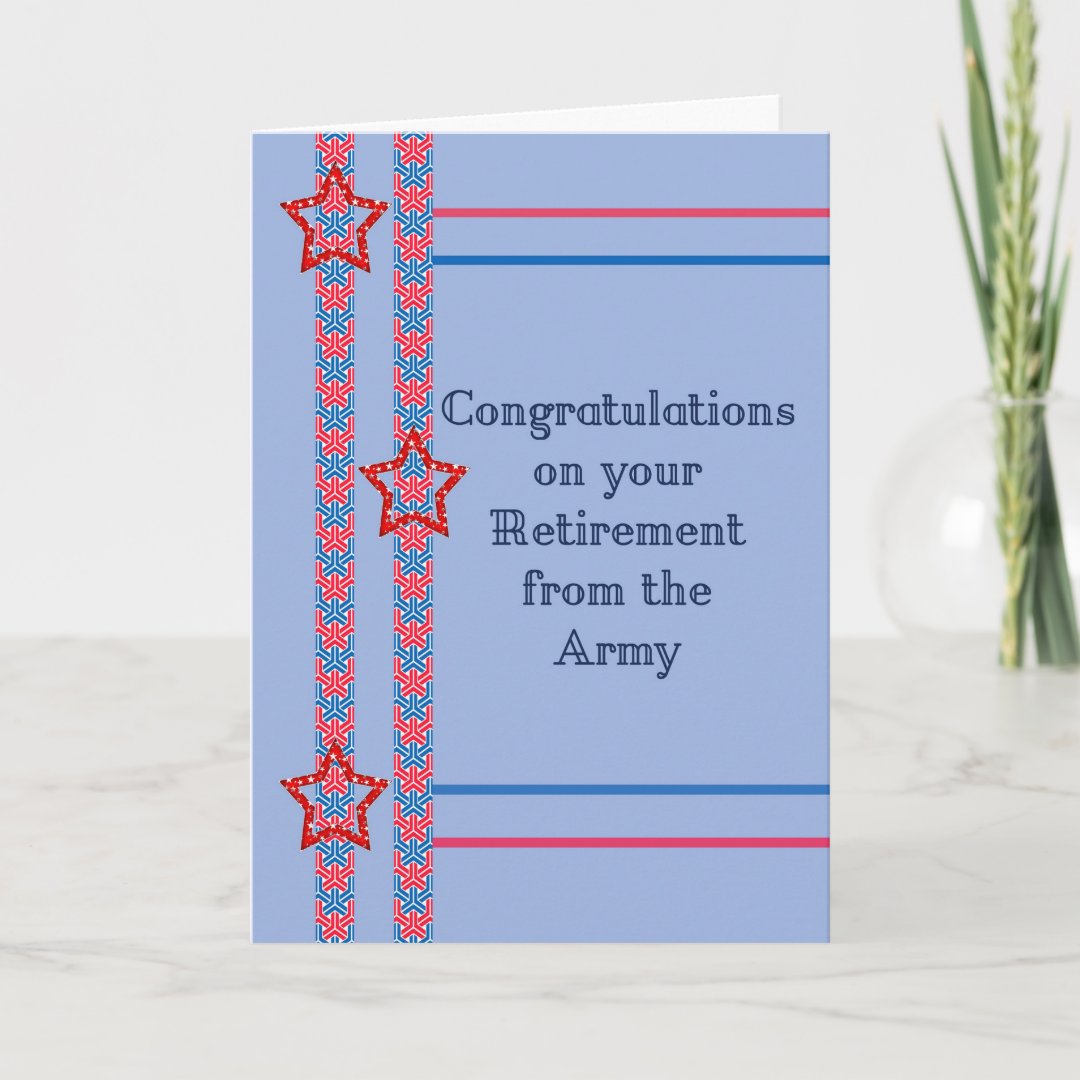 Retirement from the Army Congratulations Card | Zazzle