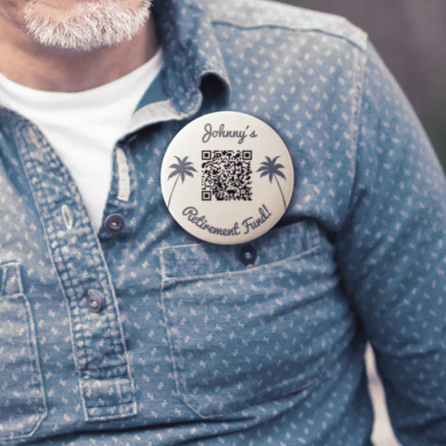 Retirement fund venmo qr code button | Zazzle