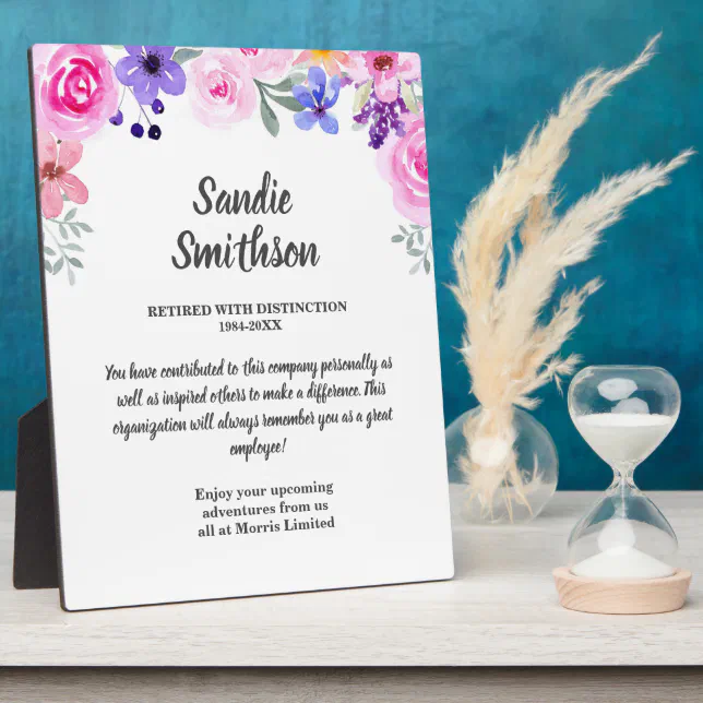 retirement gift for boss, employee, long service plaque | Zazzle