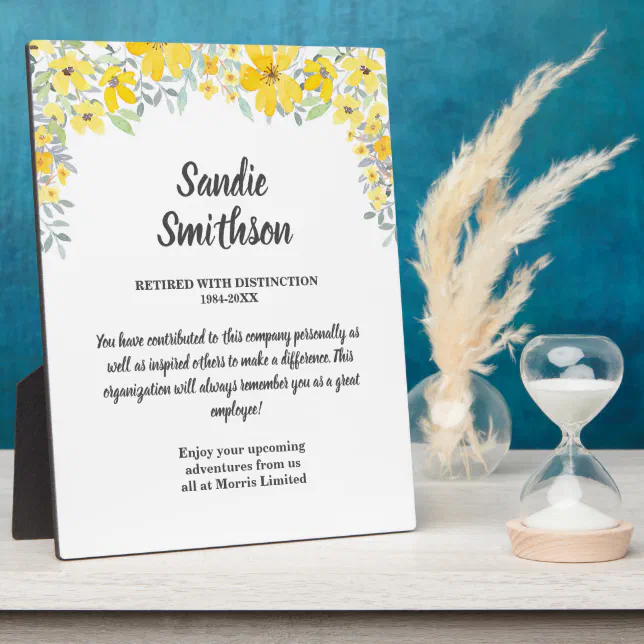 retirement gift for boss, employee, long service plaque | Zazzle