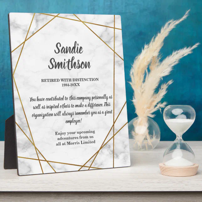 retirement gift for boss, employee, long service plaque | Zazzle