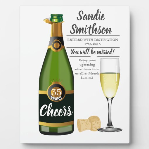 retirement gift for boss, employee, long service plaque | Zazzle