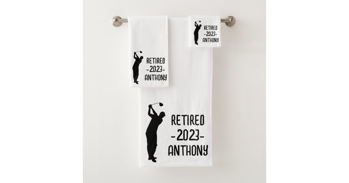 Retirement Golfer Birthday retired happy retiree Bath Towel Set | Zazzle