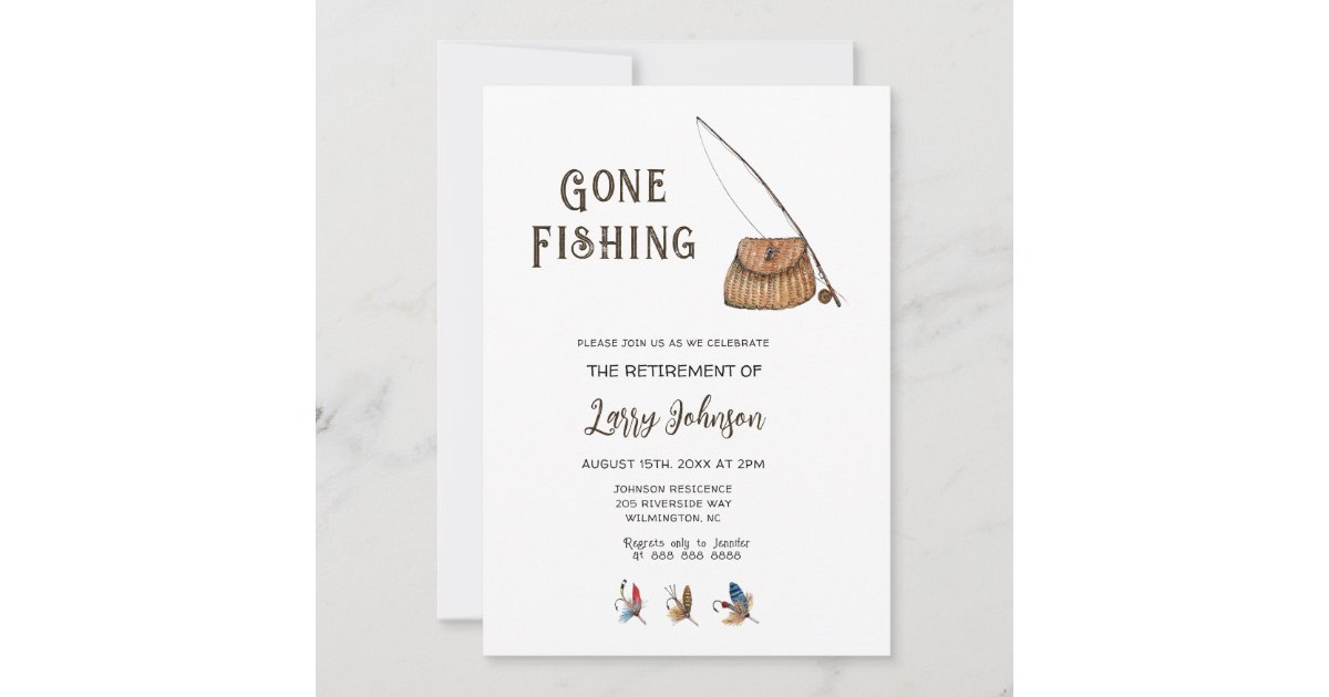Retirement Gone Fishing Invitation | Zazzle