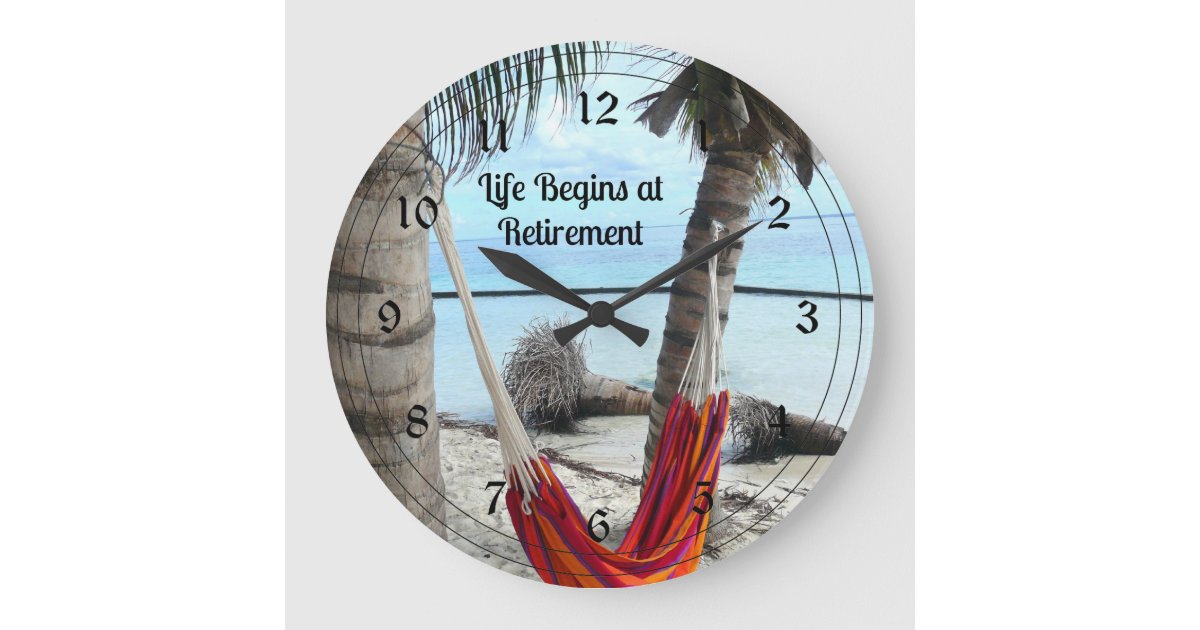 Retirement Hammock Large Clock | Zazzle