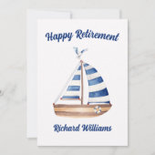 Retirement Happy Retirement Sailboat Watercolor Invitation | Zazzle
