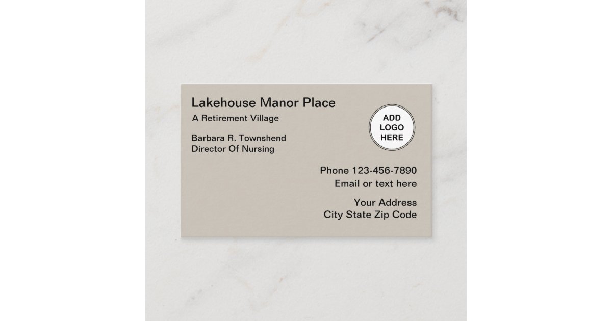 Retirement Home Logo Design Business Card | Zazzle