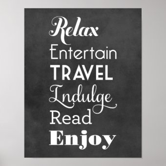 Retirement Inspiration Words Chalkboard Typography Poster | Zazzle