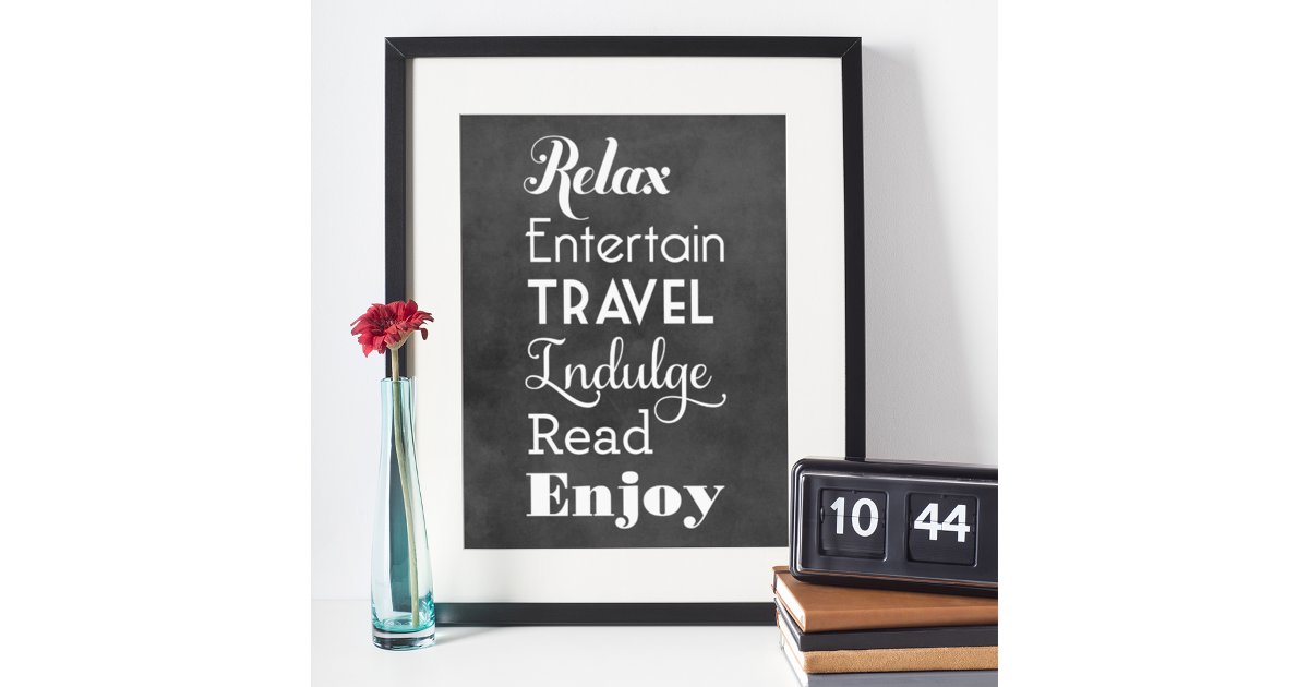 Retirement Inspiration Words Chalkboard Typography Poster | Zazzle