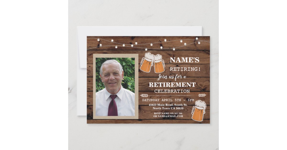 Retirement Invitation Photo Party Beer Invite | Zazzle
