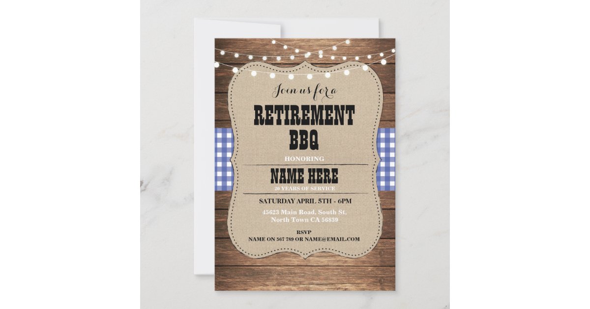Retirement Invitation Retired Party BBQ Invite | Zazzle