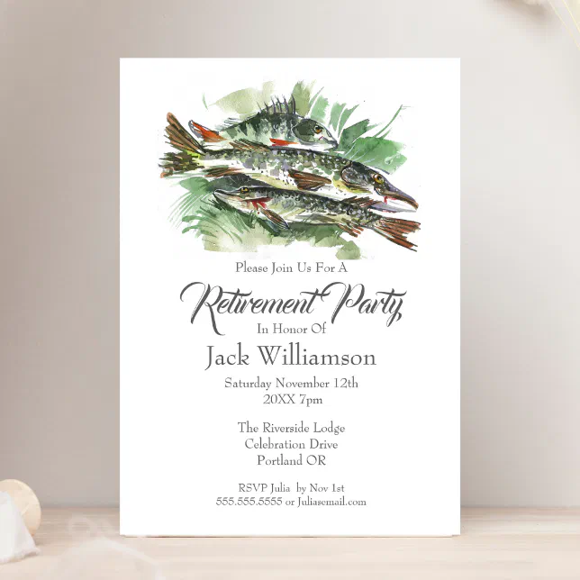 Retirement Invitation Retired Party | Fishing | Zazzle