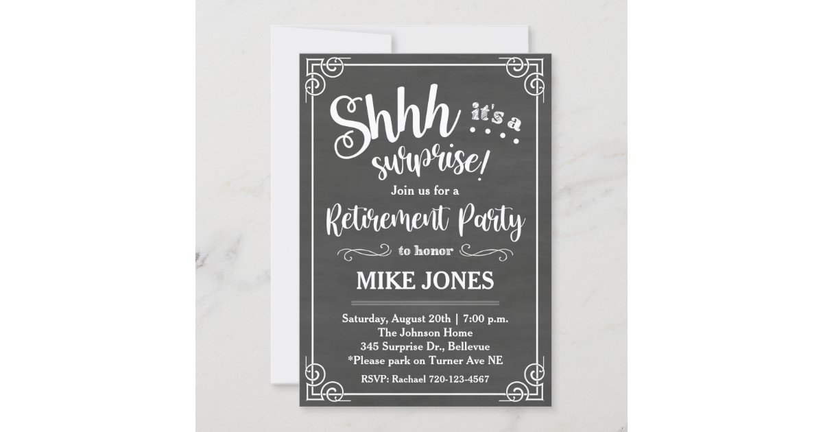 Retirement Invitation, Retirement Surprise Party Invitation | Zazzle