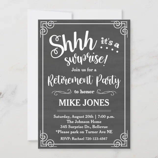 Retirement Invitation, Retirement Surprise Party Invitation | Zazzle