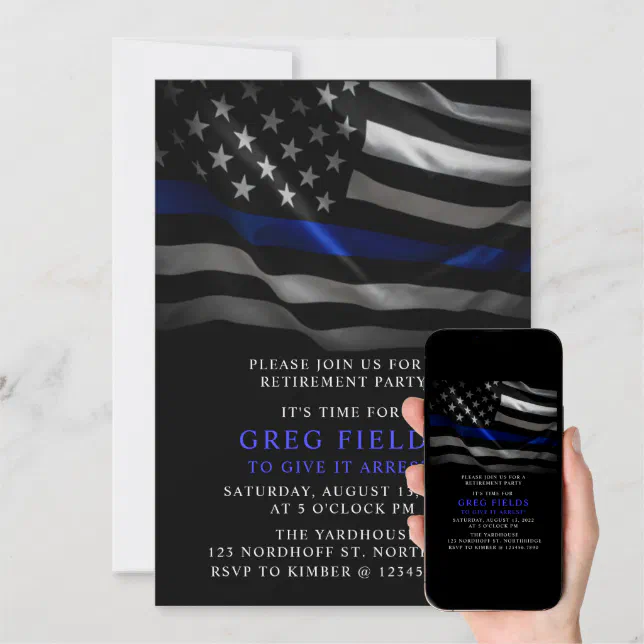 Retirement invite, Police Retirement, Surprise Invitation | Zazzle