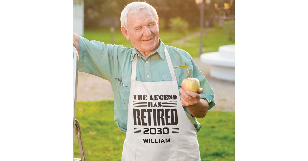 Retirement Legend Gift Personalized Coworker Chef Long Apron | Zazzle