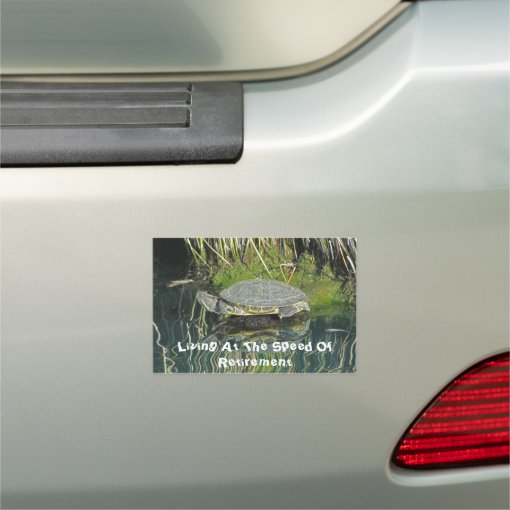 Retirement Living Humor Water Reflection Turtle Car Magnet | Zazzle