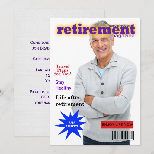 Retirement Magazine Cover Invitation | Zazzle