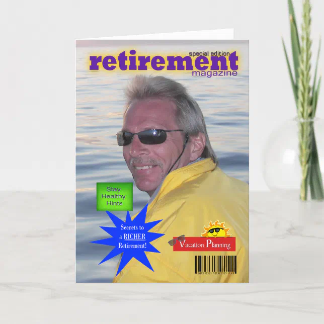 Retirement Magazine Photo Card | Zazzle