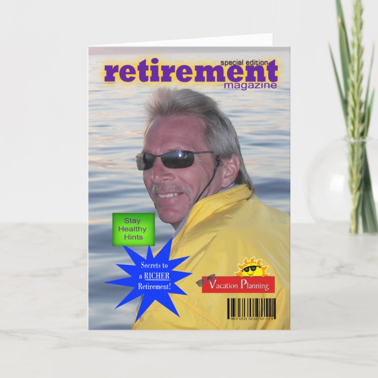 Retirement Magazine Photo Card | Zazzle