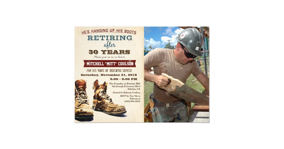 Retirement Military Construction Invitation | Zazzle.com