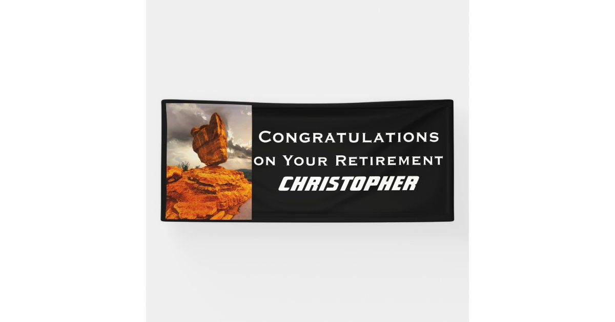 Retirement, Name, Balanced Rock Jumbo Banner | Zazzle