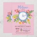 Retirement Off The Clock Women'sFloral Fun Party Invitation | Zazzle