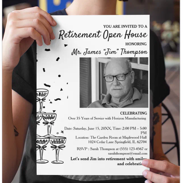 Retirement Open House Invitation Flyer | Zazzle