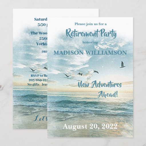 Retirement Party Beach Theme Invitation | Zazzle