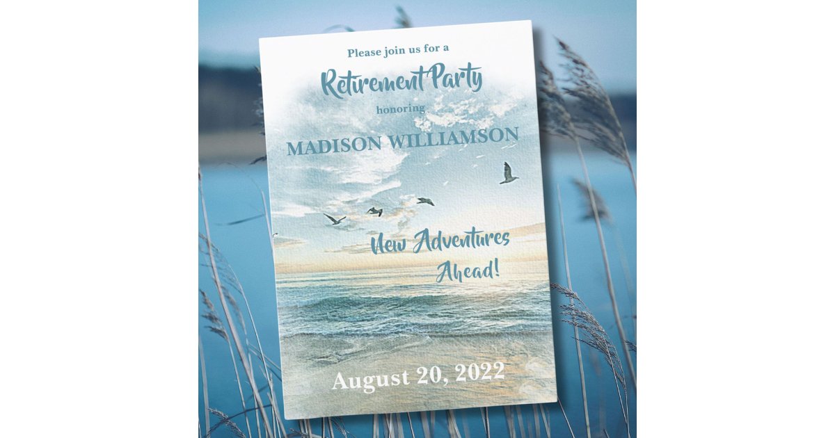 Retirement Party Beach Theme Invitation | Zazzle