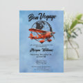Retirement Party Bon Voyage Travel Globe Plane Invitation | Zazzle