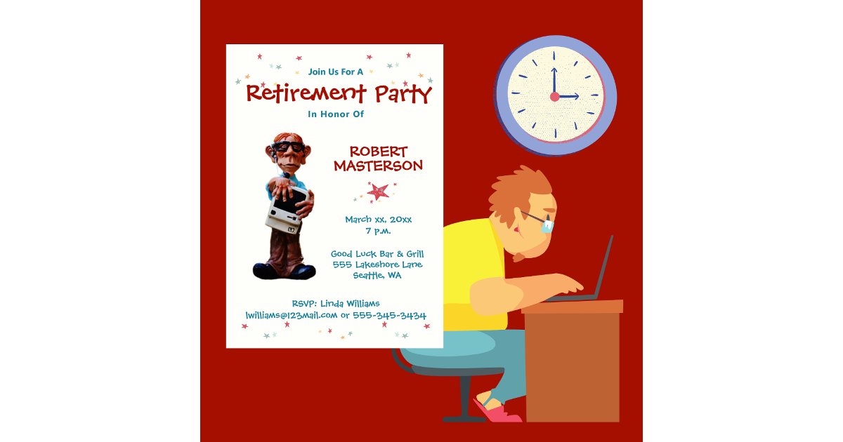 Retirement Party Celebration Funny Computer Geek Invitation | Zazzle
