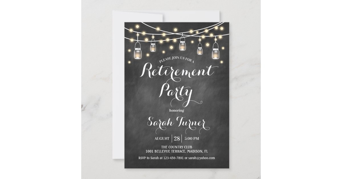 Retirement Party - Chalkboard Invitation | Zazzle