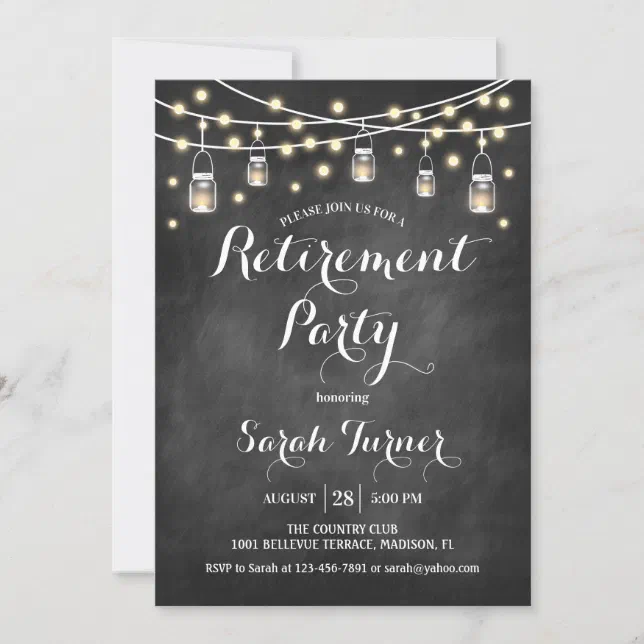 Retirement Party - Chalkboard Invitation | Zazzle