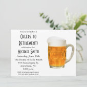 Retirement Party Cheers Beer Modern Celebration Invitation | Zazzle