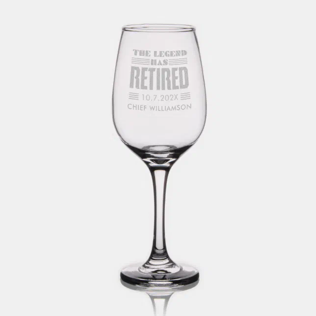 Retirement Party Coworker Keepsake Personalized Wine Glass | Zazzle
