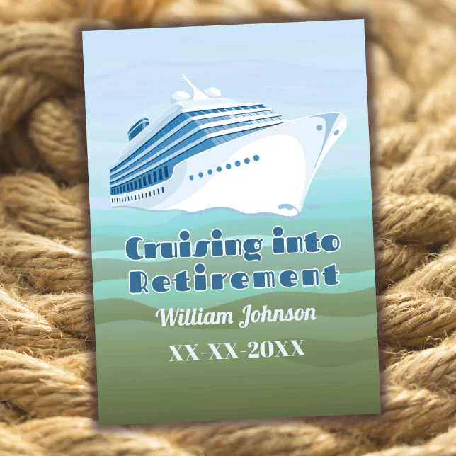 Retirement Party Cruising into Retirement Nautical Invitation | Zazzle