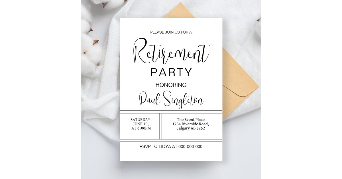 Retirement Party Dinner Celebration For Men Women Invitation | Zazzle
