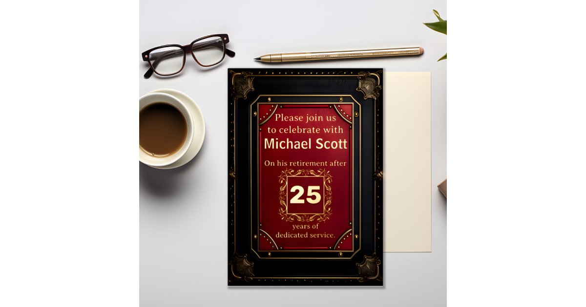 Retirement Party for Executive Foil Invitation | Zazzle