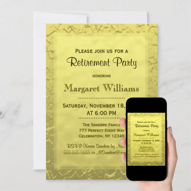 Retirement Party | Golden Ticket Invitation | Zazzle