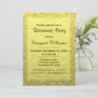 Retirement Party | Golden Ticket Invitation | Zazzle