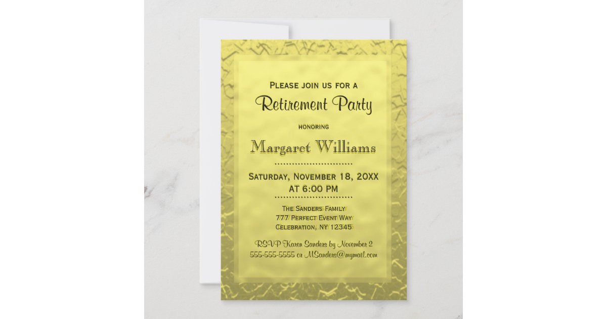 Retirement Party | Golden Ticket Invitation | Zazzle