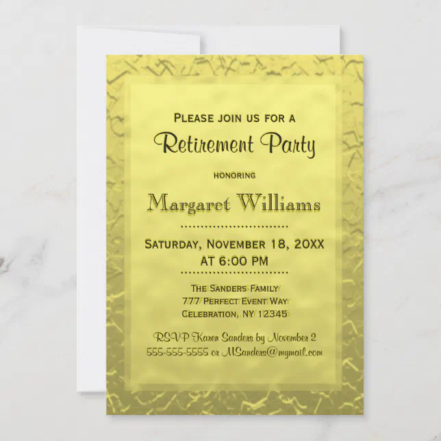 Retirement Party | Golden Ticket Invitation | Zazzle