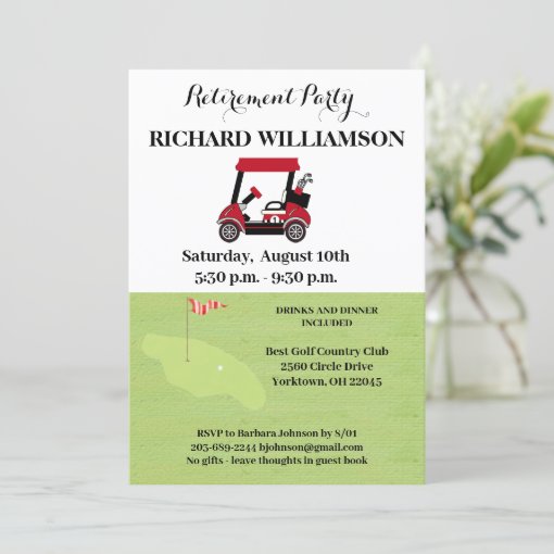 Retirement Party Golf Party Invitation | Zazzle